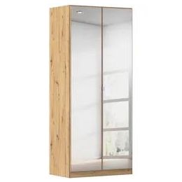 Dreht&uuml;renschrank Rauch "Kleiderschrank Schrank Garderobe TOPSELLER OTELI inkl. Inneneinteilung", eiche artisan, B:91cm H:210cm T:54cm, Holzwerkstoff, Schr&auml;nke, Dreht&uuml;renschrank, mit zus&auml;tzlichen Einlegeb&ouml;den, optional mit Spiegel MADE IN GERMANY