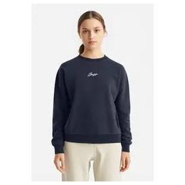Sweatshirt BOSS ORANGE "Esweaty Premium Damenmode", Damen, Gr. S (36), blau (dunkelblau 408), Sweatware, Obermaterial: 100% Baumwolle, unifarben, h&uuml;ftlang, Rundhals, Rippb&uuml;ndchen, Sweatshirts Sweatshirt, im Oversized Look
