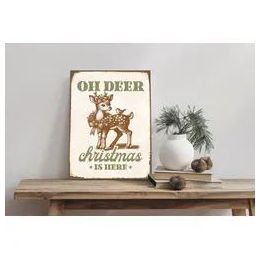 Alu-Dibond-Druck queence "Rehkitz", braun (farbe bild(er): braun), B:20cm H:30cm T:0,2cm, Alu Dibond, Bilder, Deer, Christmas, Schild