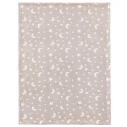 Babydecke Biederlack "Set Kuschetier mit Decke", beige (natur, grau), B:75cm L:100cm, Polyester, Wohndecken, Babydecke, Pixy Igel, 75 x 100
