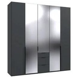 Dreht&uuml;renschrank wimex "Mugano", grafit, griffe schwarz, B:225cm H:236cm T:58cm, Holzwerkstoff, Schr&auml;nke, Dreht&uuml;renschrank, in vielen Breiten, 208 oder 236 cm hoch, Made in Germany