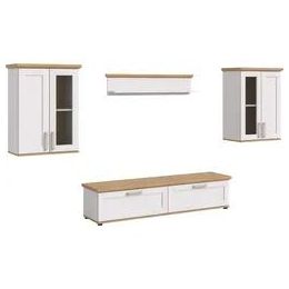 Wohnwand Home Affaire "Cosenza", sibu l&auml;rche nachbildung, B:316cm H:161cm T:40cm, Kastenm&ouml;bel-Sets, Wohnwand, Cosenza, Breite: 336 cm,2xVitrine,Lowboard, Wandboard