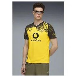 Fu&szlig;balltrikot Puma "BVB HOME JERSEY REPLICA WITH SPONSOR", Herren, Gr. XXL, faster gelb, Puma schwarz, Web, Obermaterial: 100% Polyester, regular fit, Trikots Fu&szlig;balltrikot, Fu&szlig;ball, sportlicher Stil, ohne Kapuze, aus Webmaterial