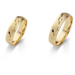 Trauring Firetti "Schmuck Geschenk Gold 375 Hochzeit Ehering Partnerring "LIEBE" Gr. 50, gelbgoldfarben, Fingerringe, Damen, 50, 0,01 SI = kleine Einschl&uuml;sse mit Brillant, Gelbgold 375, 5mm, Trauring, Made in Germany - wahlweise mit oder ohne Brillant