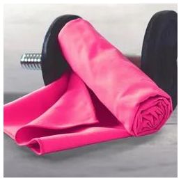 Sporthandtuch Dyckhoff "Sporttuch Mikrofaser", pink, B:80cm L:180cm, Microfaser, Obermaterial: 90% Polyester, 10% Polyamid, Handt&uuml;cher, im Set, mit Meshtasche, ideal f&uuml;r Sport, Reisen und Camping