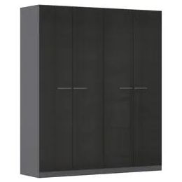 Dreht&uuml;renschrank Rauch "Kleiderschrank Schrank Garderobe TOPSELLER OTELI inkl. Inneneinteilung", grau (graumetallic, hochglanz effektgrau), B:181cm H:210cm T:54cm, Holzwerkstoff, Schr&auml;nke, Dreht&uuml;renschrank, mit zus&auml;tzlichen Einlegeb&ouml;den, optional mit Spiegel MADE IN GERMANY