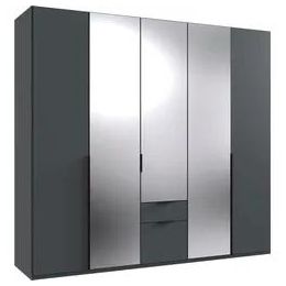 Dreht&uuml;renschrank wimex "Mugano", grafit, griffe schwarz, B:225cm H:208cm T:58cm, Holzwerkstoff, Schr&auml;nke, Dreht&uuml;renschrank, in vielen Breiten, 208 oder 236 cm hoch, Made in Germany