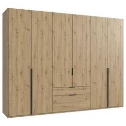 Dreht&uuml;renschrank wimex "Mugano", artisan, eiche nachbildung, griffe schwarz, B:270cm H:208cm T:58cm, Holzwerkstoff, Schr&auml;nke, Dreht&uuml;renschrank, in vielen Breiten, 208 oder 236 cm hoch, Made in Germany