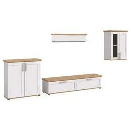 Wohnwand Home Affaire "Cosenza", sibu l&auml;rche nachbildung, B:336cm H:161cm T:40cm, Kastenm&ouml;bel-Sets, Wohnwand, Cosenza, Breite: 336 cm,Vitrine,Highboard,Lowboard, Wandboard