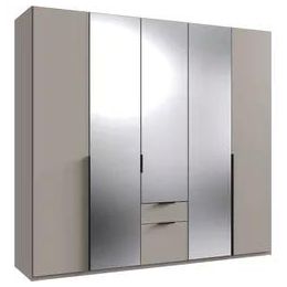 Dreht&uuml;renschrank wimex "Mugano", saharagrau, griffe schwarz, B:225cm H:208cm T:58cm, Holzwerkstoff, Schr&auml;nke, Dreht&uuml;renschrank, in vielen Breiten, 208 oder 236 cm hoch, Made in Germany