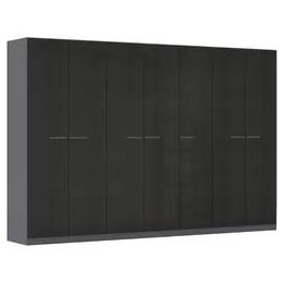 Dreht&uuml;renschrank Rauch "Kleiderschrank Schrank Garderobe TOPSELLER OTELI inkl. Inneneinteilung", graumetallic, hochglanz effektgrau, B:315cm H:210cm T:54cm, Holzwerkstoff, Schr&auml;nke, Dreht&uuml;renschrank, mit zus&auml;tzlichen Einlegeb&ouml;den, optional mit Spiegel MADE IN GERMANY