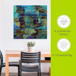 Wandbild Artland, B:70cm H:70cm, bunt, Alu Dibond, Wohnzimmer, Bilder, "Ginko", als Alubild, Leinwandbild, Poster, Wandaufkleber in verschied. Gr&ouml;&szlig;en