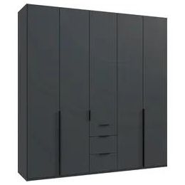 Dreht&uuml;renschrank wimex "Mugano", grafit, griffe schwarz, B:225cm H:236cm T:58cm, Holzwerkstoff, Schr&auml;nke, Dreht&uuml;renschrank, in vielen Breiten, 208 oder 236 cm hoch, Made in Germany