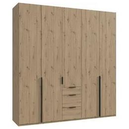 Dreht&uuml;renschrank wimex "Mugano", artisan, eiche nachbildung, griffe schwarz, B:225cm H:236cm T:58cm, Holzwerkstoff, Schr&auml;nke, Dreht&uuml;renschrank, in vielen Breiten, 208 oder 236 cm hoch, Made in Germany