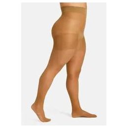 Feinstrumpfhose Camano "fine curvy", Damen, Gr. 48/50, beige (make up), Obermaterial: 74% Polyamid, 26% Elasthan, unifarben, Strumpfhosen Feinstrumpfhose, Curvy-Tights, extra breiter Bund, Matt-Look