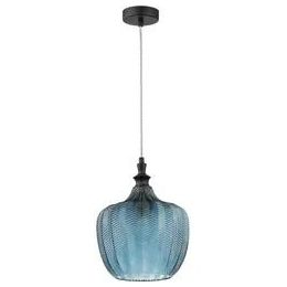 NOVA LUCE H&auml;ngeleuchten "LONI", schwarz, blau, 1, &Oslash; 24cm, 1 Stk., Leuchten, Ohne Leuchtmittel
