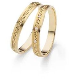 Trauring Firetti "Schmuck Geschenk Gold 375 Hochzeit Ehering Partnerring "LIEBE" Gr. 52, gelbgoldfarben, Fingerringe, Damen, 52, 0,02 SI = kleine Einschl&uuml;sse mit Brillanten, Gelbgold 375, 3mm, Trauring, Made in Germany - wahlweise mit oder ohne Brillanten