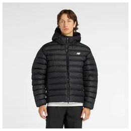 Steppjacke New Balance "Hooded Puffer Jacket BLACK", Herren, Gr. M, schwarz, Obermaterial: 100% Polyester, Jacken Steppjacke, Warm gef&uuml;tterte &Uuml;bergangsjacke und Winterjacke