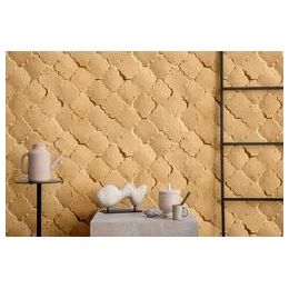 Livingwalls Vliestapete LIVING WALLS "Strukturtapete orientalisches Muster Sandbeige 3D", braun, B:2,7m H:0,02m L:4m, Vlies, Tapeten