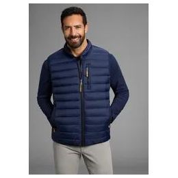 MAN'S WORLD Steppweste MAN'S WORLD, Herren, Gr. 5XL (62), marine, Web, Obermaterial: 100% Polyamid. Futter: 100% Polyester. Wattierung: 100% Polyester, kontrastfarbene Details, unifarben mit Farbeinsatz, bequem h&uuml;ftlang, Westen Steppweste, mit Sehkragen, ideal f&uuml;r den &Uuml;bergang