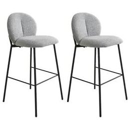 Sch&ouml;ner Wohnen 4-Fu&szlig;stuhl "FORDE", grau, schwarz, grau, B:47cm H:103cm T:52cm, Polyester, SCH&Ouml;NER WOHNEN-KOLLEKTION, St&uuml;hle, Bezug Boucl&eacute;, Untergestell Metall pulverbeschichtet