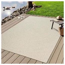 Teppich MERINOS "Kenzy 5", beige (creme), B:60cm H:10mm L:180cm, Polypropylen, Teppiche, Teppich, robuster In- und Outdoor Teppich im nat&uuml;rlichen Jute-Look, wetterfest