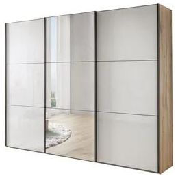 Schwebet&uuml;renschrank Wiemann "Phoenix, Made in Germany, modernes Design, Highlight, Blickfang", bianco, eiche, nachbildung, B:279cm H:236cm T:67cm, Schr&auml;nke, Schwebet&uuml;renschrank, maximaler Staurraum, inkl.Einlegeb&ouml;den, W&auml;scheb&ouml;den u. D&auml;mpfer