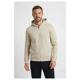 Kapuzensweatjacke BOSS Green "Saggy", Herren, Gr. XL, beige (light beige272), Sweatware, Obermaterial: 95% Baumwolle, 5% Elasthan, regular fit h&uuml;ftlang, hoch geschlossener Ausschnitt, weit elastischer Bund, Sweatjacken, mit BOSS Aufdruck