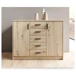 HBZ-MEBLE Sideboard HBZ "Nelly Kommode, BxHxT 109x86x50cm", braun (artisan eiche), B:109cm H:86cm T:50cm, Sideboards, Sideboard, Breite 109cm, Einlegeb&ouml;den verstellbar, foliert