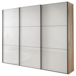 Schwebet&uuml;renschrank Wiemann "Phoenix, Made in Germany, modernes Design, Highlight, Blickfang", bianco, eiche, nachbildung, B:279cm H:217cm T:67cm, Schr&auml;nke, Schwebet&uuml;renschrank, maximaler Staurraum, inkl.Einlegeb&ouml;den, W&auml;scheb&ouml;den u. D&auml;mpfer