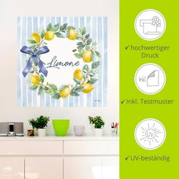 Wandbild Artland, B:100cm H:100cm, bunt, Vinyl, Wohnzimmer, Bilder, "Le Citron IV", als Alubild, Leinwandbild, Poster, Wandaufkleber in verschied.
