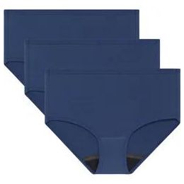 Periodenslip Jockey "Worry Free", Damen, Gr. 3XL, blau (schwarz sky), Single Jersey, Obermaterial: 95% Baumwolle, 5% Elasthan, unifarben, k&ouml;rpernah, Unterhosen, Hoher Komfort