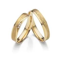 Trauring Firetti "Schmuck Geschenk Gold 375 Hochzeit Ehering Partnerring "LIEBE" Gr. 52, gold (gelbgoldfarben), Fingerringe, Damen, 52, 0,02 SI = kleine Einschl&uuml;sse mit Brillanten, Gelbgold 375, 4,5mm, Trauring, Made in Germany - wahlweise mit oder ohne Brillanten