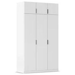 Kleiderschrank Rauch "Dreht&uuml;renschrank Schrank Garderobe Ankleide Schlafzimmer LAGOA", alpinwei&szlig;, B:136cm H:235cm T:54cm, Holzwerkstoff, Schr&auml;nke, Kleiderschrank, moderne Kantengriffe aus Metall, optional mit Aufsatz MADE IN GERMANY
