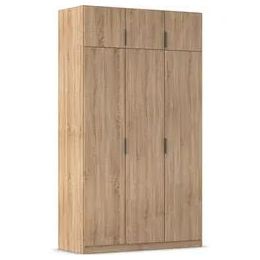 Kleiderschrank Rauch "Dreht&uuml;renschrank Schrank Garderobe Ankleide Schlafzimmer LAGOA", eiche sonoma, B:136cm H:235cm T:54cm, Holzwerkstoff, Schr&auml;nke, Kleiderschrank, moderne Kantengriffe aus Metall, optional mit Aufsatz MADE IN GERMANY