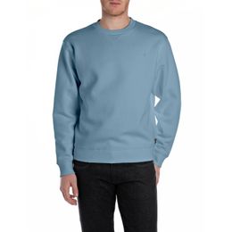 Replay Herren Sweatshirt, blau, Gr. XXXL, unifarben, Sweatware, Obermaterial: 80% Baumwolle, 20% Polyester, Sweatshirts, mit V-Einsatz am