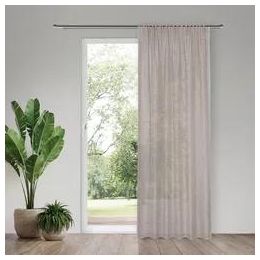 Gardine "Iwana", beige, B:140cm H:245cm, Polyester, HOME LIVING BY GERSTER, Gardinen, Gardine, SB-Schal "Iwana" mit Kombiband