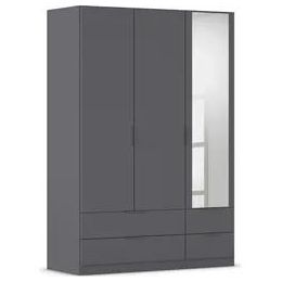 Kleiderschrank Rauch "Dreht&uuml;renschrank Schrank Garderobe Ankleide Schlafzimmer LAGOA", graumetallic, B:136cm H:197cm T:54cm, Holzwerkstoff, Schr&auml;nke, Kleiderschrank, ger&auml;umige Schubladen, 3 Breiten, optional mit Aufsatz MADE IN GERMANY