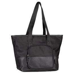 Tom Tailor Damen Shopper "Viene"schwarz, Nylon, clean, gepflegt, unifarben, Taschen, fein genarbtes Lederimitat trifft auf leichtes Nylon mit feinem