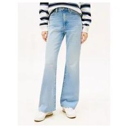 Tommy Hilfiger Bootcut-Jeans TOMMY JEANS "BELLA HGH FLR", Damen, Gr. 30, L&auml;nge 32, denim light, Denim/Jeans, Obermaterial: 81% Baumwolle, 18% Lyocell, 1% Elasthan, unifarben, bootcut fit kn&ouml;chellang, Jeans, in ausgestellter Form
