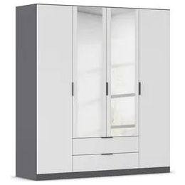Kleiderschrank Rauch "Dreht&uuml;renschrank Schrank Garderobe Ankleide Schlafzimmer LAGOA", graumetallic, alpinwei&szlig;, B:181cm H:197cm T:54cm, Holzwerkstoff, Schr&auml;nke, Kleiderschrank, ger&auml;umige Schubladen, 3 Breiten, optional mit Aufsatz MADE IN GERMANY