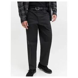 Jack & Jones Chinohose JACK & JONES "JPSTKANE MASON EASY CARE CHINO SN", Herren, Gr. 30, L&auml;nge 32, schwarz, Web, Obermaterial: 98% Baumwolle, 2% Elasthan, unifarben, relaxed fit kn&ouml;chellang, Hosen Chinohose