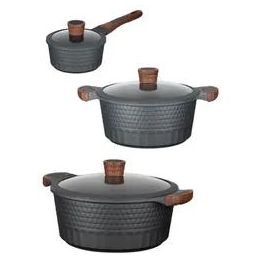 Topf-Set RESTO KITCHENWARE "Capella mit Deckel, antihaftbeschichtet und sp&uuml;lmaschinenfest", schwarz, T&ouml;pfe, F&uuml;r alle Herdarten geeignet, auch Induktion, im Geschenkkarton