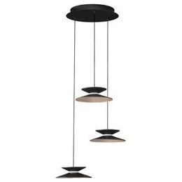 NOVA LUCE Pendelleuchte "MORFI", schwarz, gold, 3, &Oslash; 42cm H: 161cm, 1 Stk., Leuchten, Pendelleuchte