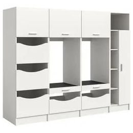 Mehrzweckschrank-Set Welltime "FALAS, TOPSELLER, 4-teilig, Hauswirtschaftsraum Set, Breite 292 cm", wei&szlig; nb, H:195cm T:68cm, Spanplatte, Kastenm&ouml;bel-Sets, Kombination, Waschmaschinenumbau, Waschmaschinenschrank, W&auml;schekammer, Topseller