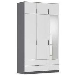 Kleiderschrank Rauch "Dreht&uuml;renschrank Schrank Garderobe Ankleide Schlafzimmer LAGOA", graumetallic, alpinwei&szlig;, B:136cm H:235cm T:54cm, Holzwerkstoff, Schr&auml;nke, Kleiderschrank, ger&auml;umige Schubladen, 3 Breiten, optional mit Aufsatz MADE IN GERMANY