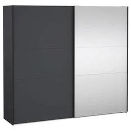 Schwebet&uuml;renschrank Home Affaire "Como, Kleiderschrank, Schlafzimmerschrank", grau matt, spiegel, B:244cm H:221cm T:66,6cm, FSC-zertifizierter Holzwerkstoff, Schr&auml;nke, Schwebet&uuml;renschrank, 1 Schwebet&uuml;r, 1 Spiegelschiebet&uuml;r, Kleiderstange, Einlegeboden