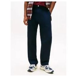 Tommy Hilfiger Chinohose TOMMY JEANS "SONNY COTTON DOBBY CHINO", Damen, Gr. 33, L&auml;nge 32, schwarz night navy, Web, Obermaterial: 98% Baumwolle, 2% Elasthan, unifarben, straight fit lang, Hosen Chinohose, Straight fit