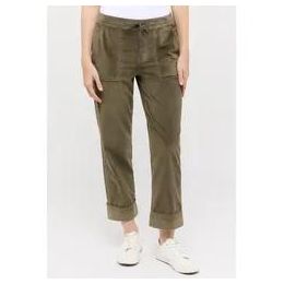 Schlupfhose Angels "LIBERTA TU JUMP WORKER", Damen, Gr. 42, L&auml;nge 27, khaki, Cord, Obermaterial: 75% Baumwolle, 23% Polyester, 2% Elasthan, 7/8-L&auml;nge, Hosen Schlupfhose, Sommerhose aus samtweichem Cord