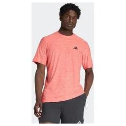 T-Shirt Adidas PERFORMANCE "TR-ES STRETCH T", Herren, Gr. L, easy coral mel, schwarz, Obermaterial: 92% Polyester, 8% Elasthan, normal, Shirts T-Shirt